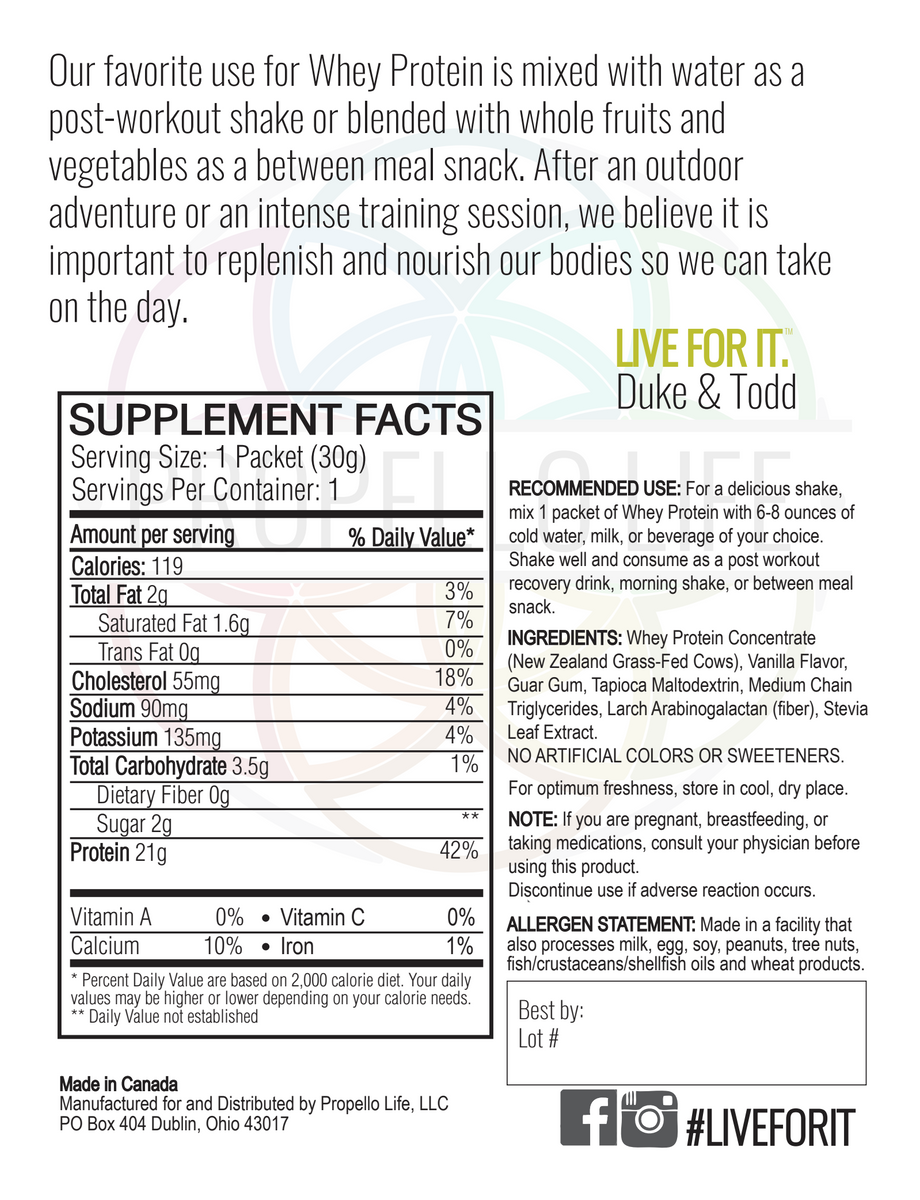 Sample - WHEY PROTEIN - Grass Fed Whey Protein by Propello Life ...